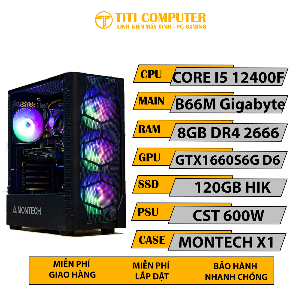 PC GAMING I5 12400F GTX1660Super 6GB D6 - Máy Tính Giá Tốt Nhất Vũng Tàu