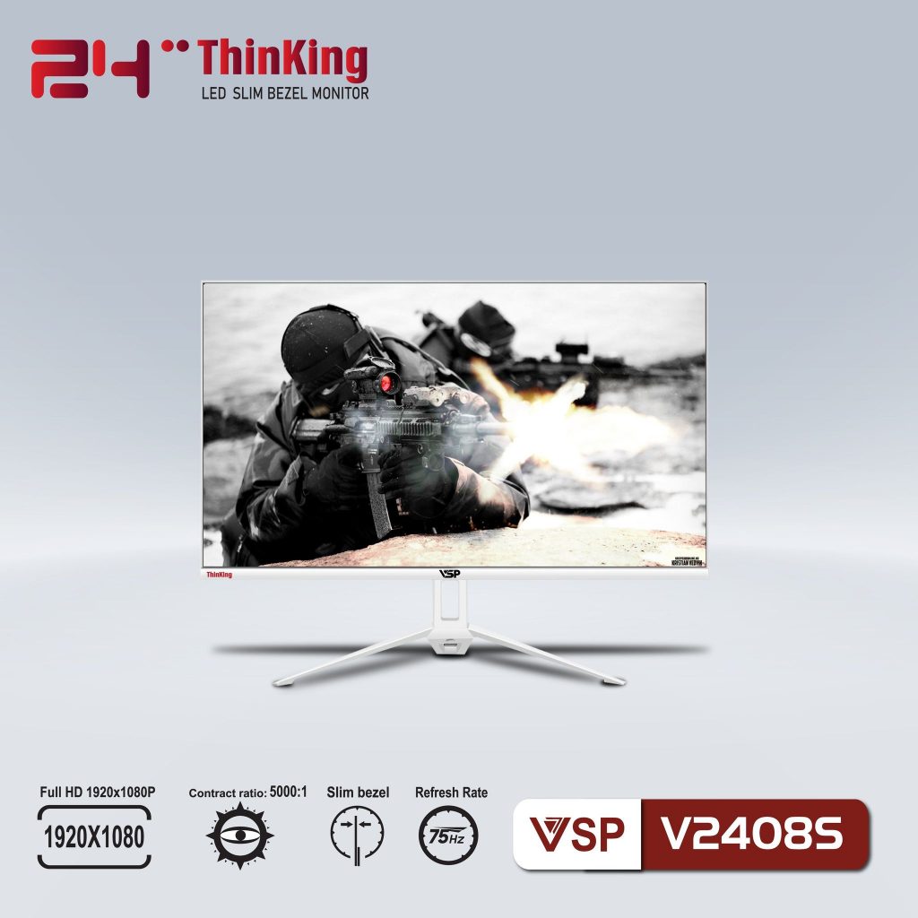 Màn hình VSP 24 inch V2408S 75Hz Trắng - Máy Tính Giá Tốt Nhất Vũng Tàu
